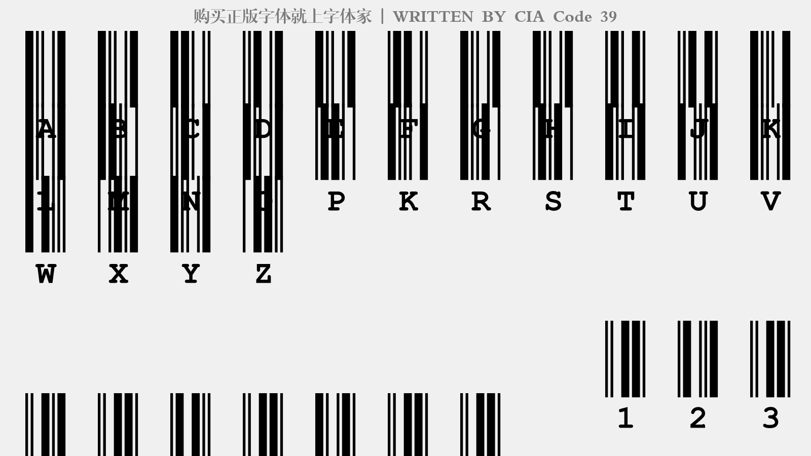 CIA Code 39免费字体下载 - 图形字体免费下载尽在字体家
