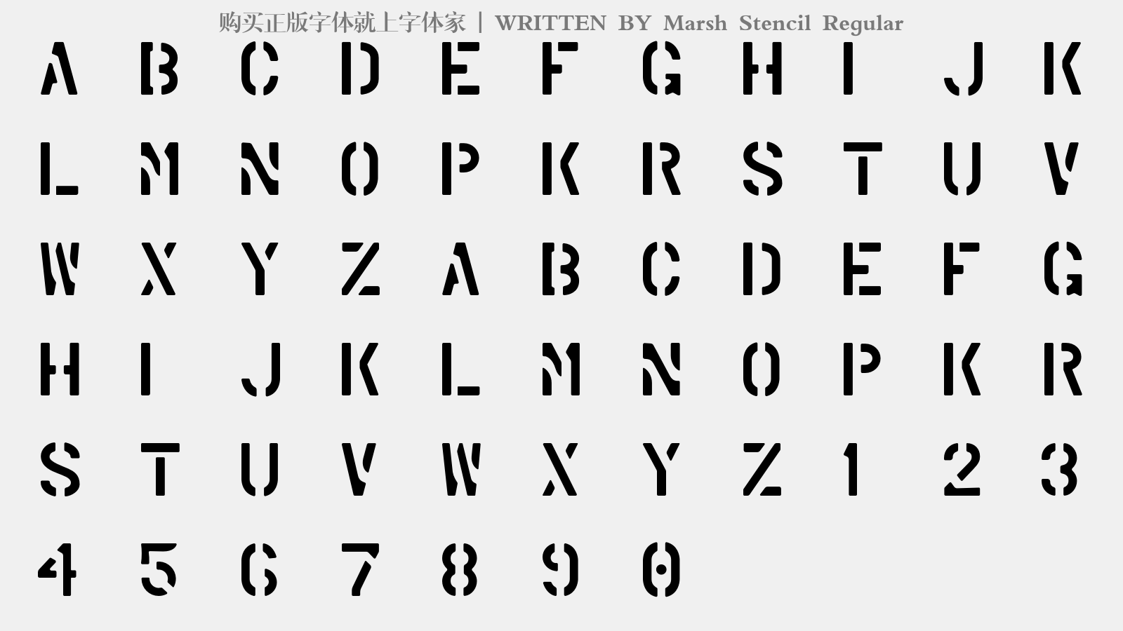Marsh Stencil Regular免费字体下载 - 英文字体免费下载尽在字体家