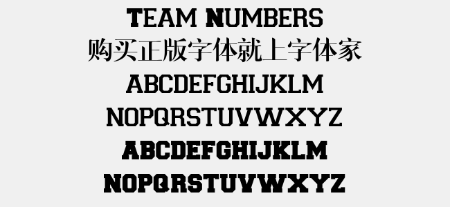 Team-Numbers免费字体下载 - 英文字体免费下载尽在字体家