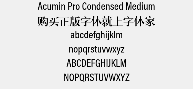 Acumin Pro Condensed Medium免费字体下载 - 英文字体免费下载尽在字体家