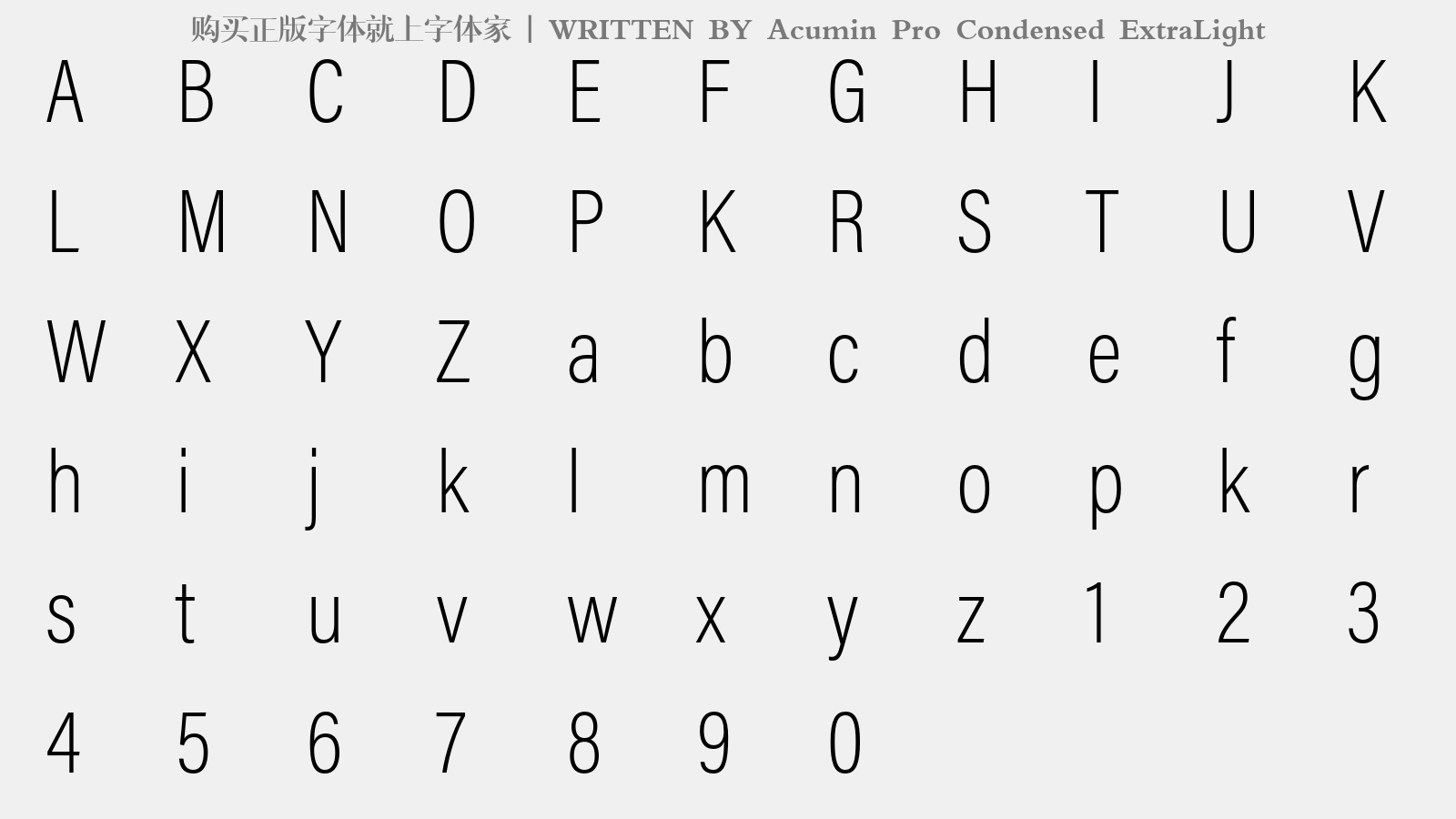 Acumin Pro Condensed ExtraLight免费字体下载 - 英文字体免费下载尽在字体家