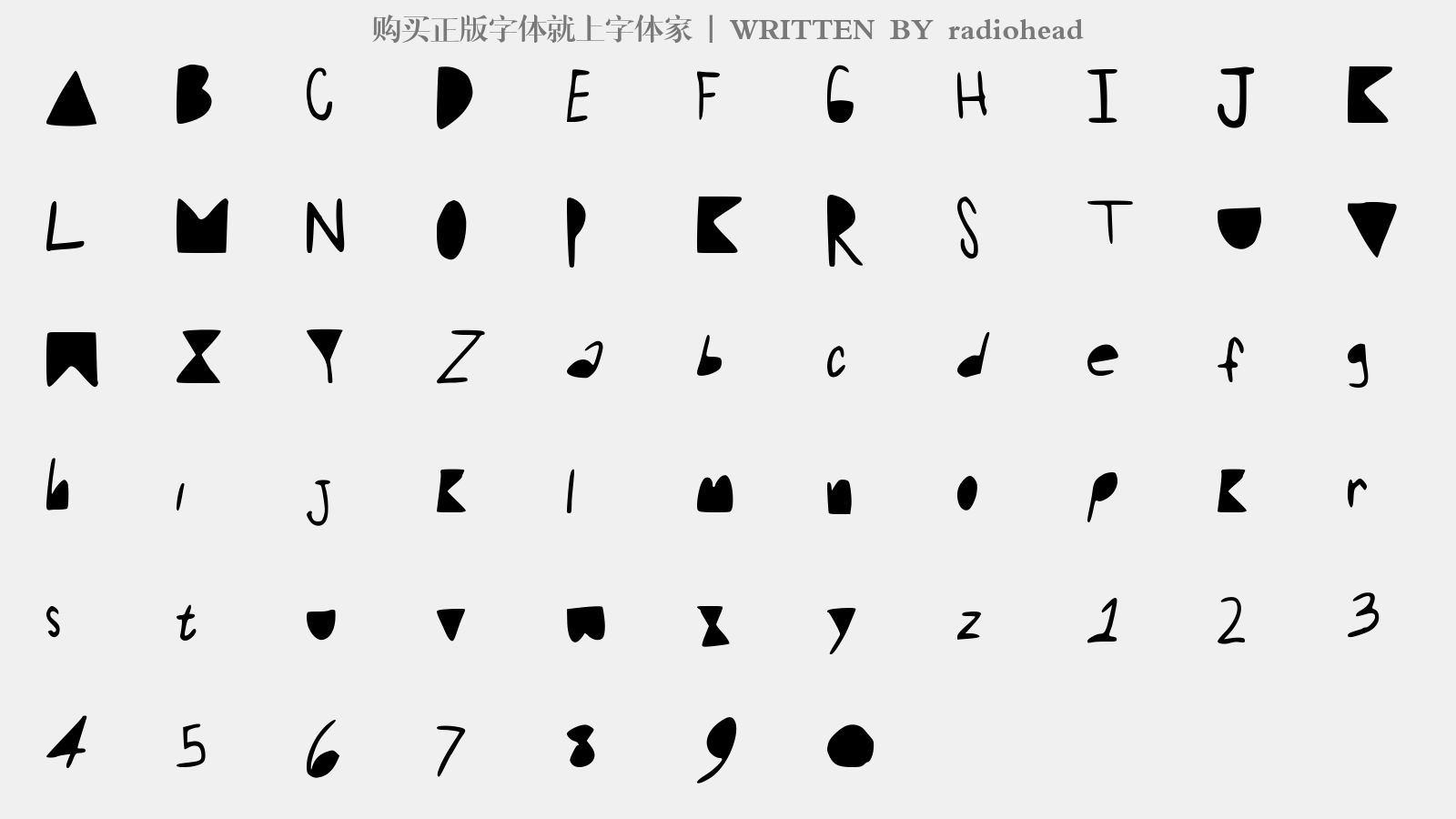 radiohead免费字体下载 - 英文字体免费下载尽在字体家