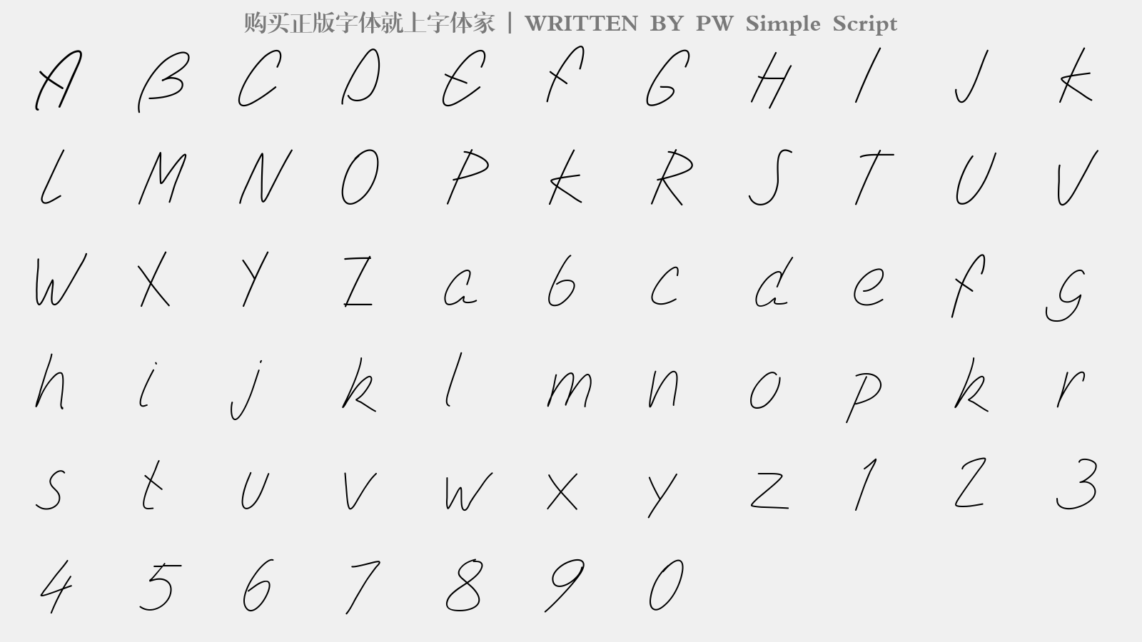 PW Simple Script免费字体下载 - 英文字体免费下载尽在字体家