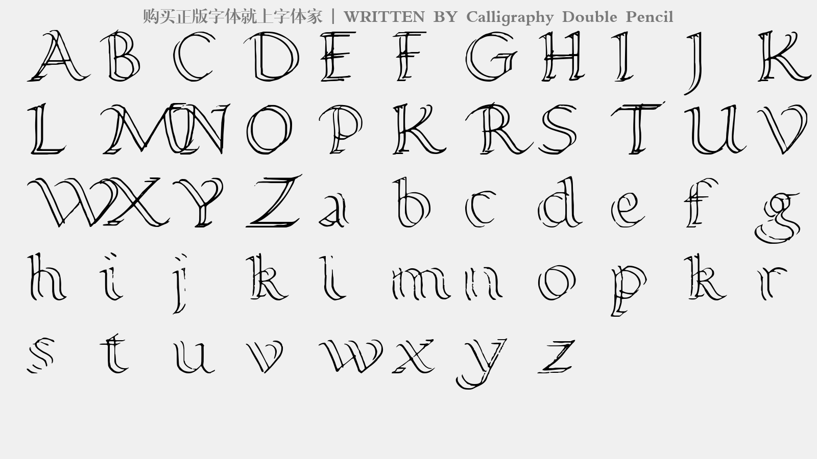 Calligraphy Double Pencil免费字体下载 - 英文字体免费下载尽在字体家