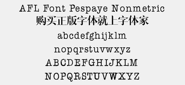 AFL Font Pespaye Nonmetric免费字体下载 - 英文字体免费下载尽在字体家
