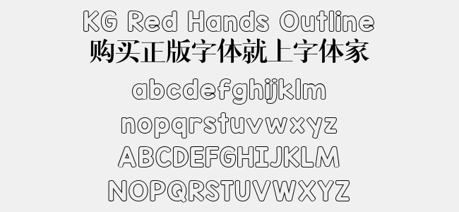 KG Red Hands Outline免费字体下载 - 英文字体免费下载尽在字体家