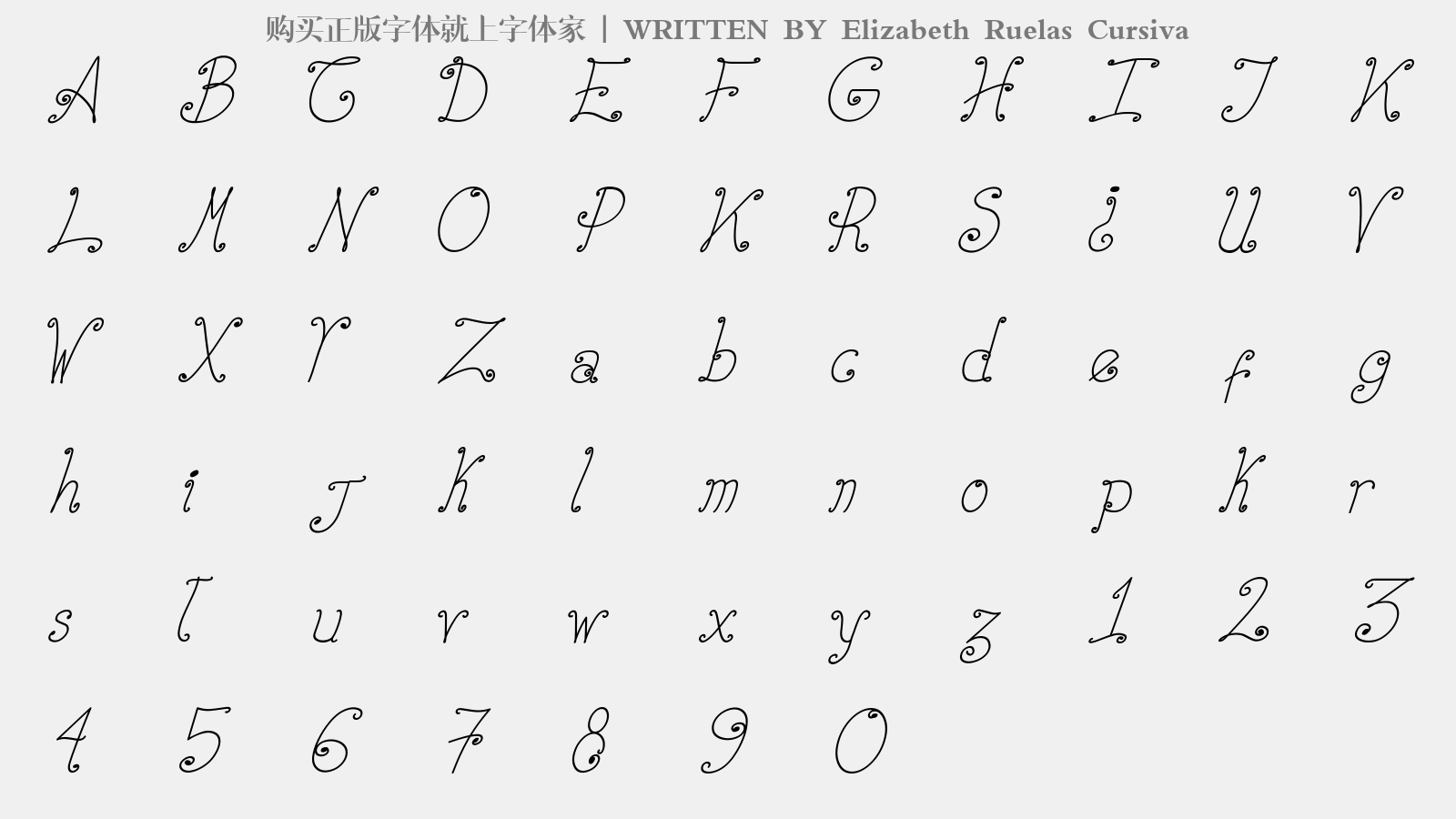 Elizabeth Ruelas Cursiva免费字体下载 - 英文字体免费下载尽在字体家