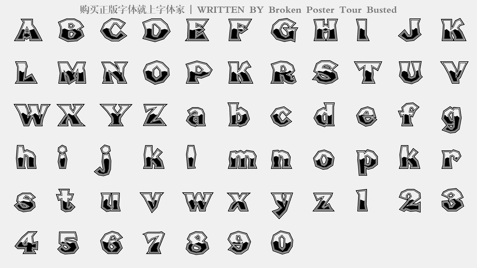Broken Poster Tour Busted免费字体下载 - 英文字体免费下载尽在字体家