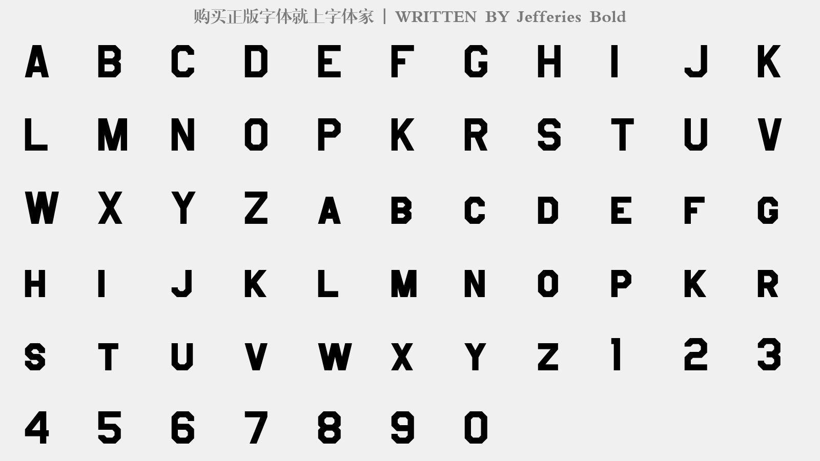 Jefferies Bold免费字体下载 - 英文字体免费下载尽在字体家