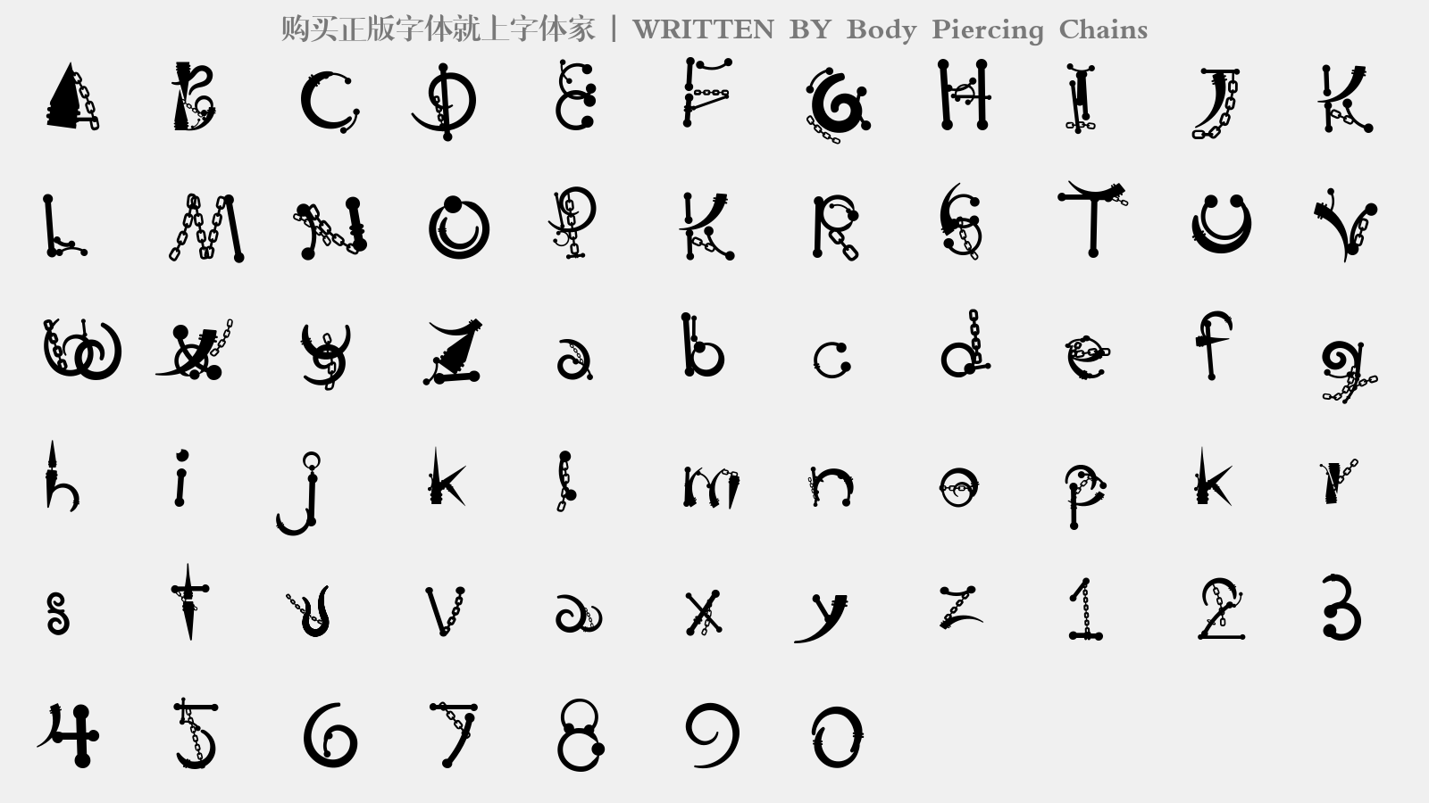 Body Piercing Chains免费字体下载 - 英文字体免费下载尽在字体家