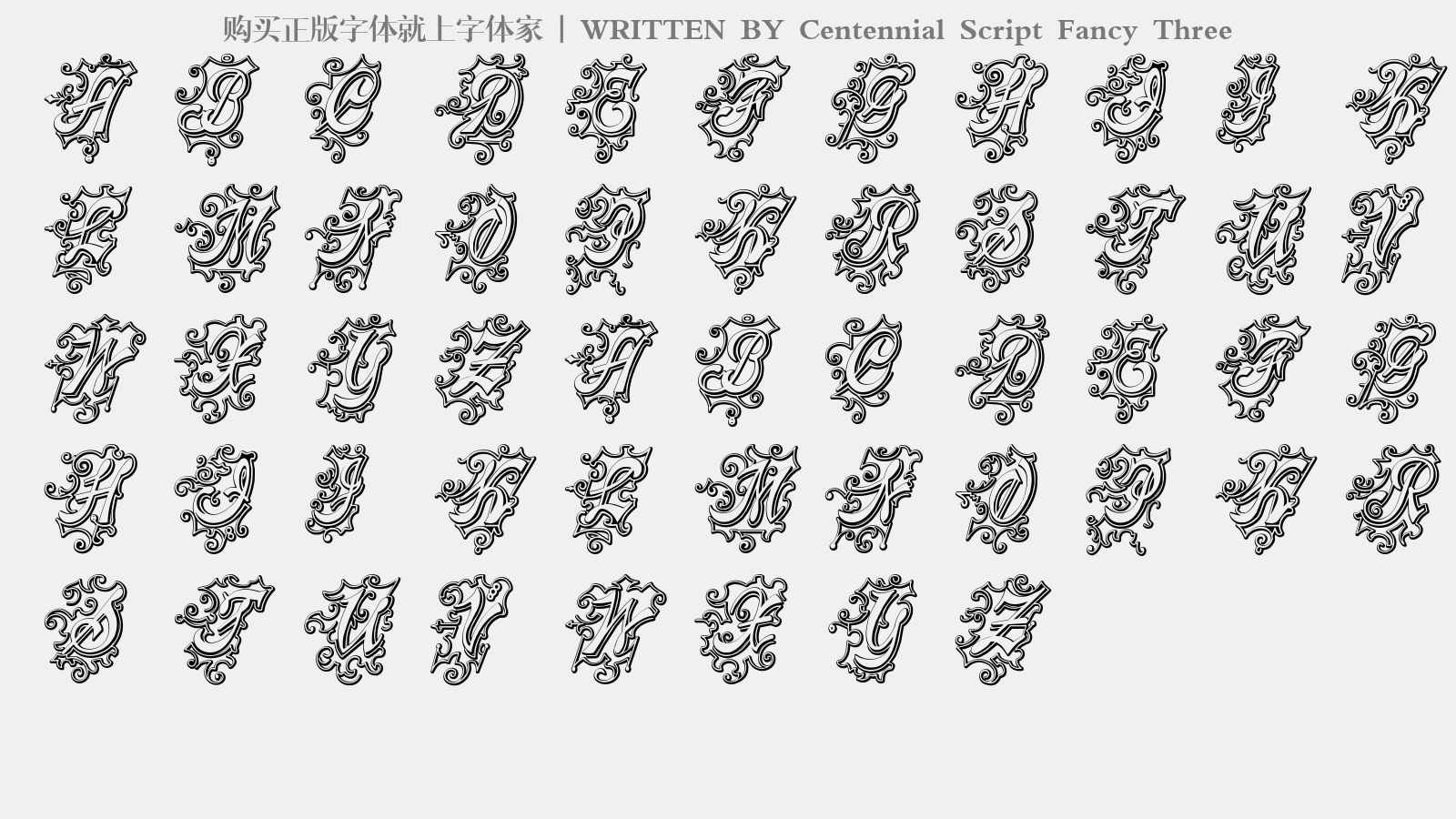 Centennial Script Fancy Three免费字体下载 - 英文字体免费下载尽在字体家