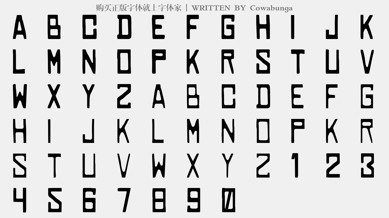 Cowabunga免费字体下载 - 英文字体免费下载尽在字体家