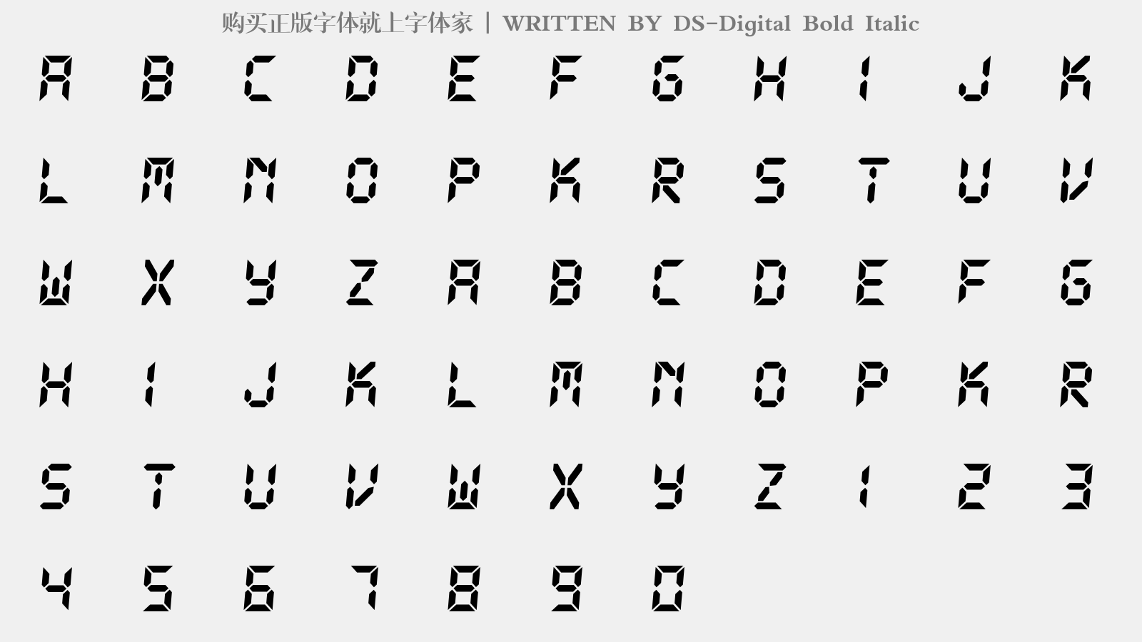 DS-Digital Bold Italic免费字体下载 - 英文字体免费下载尽在字体家