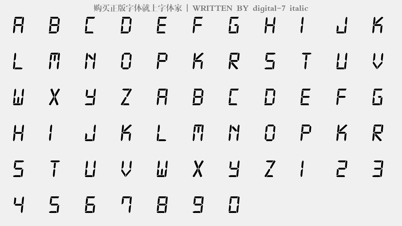 digital-7 italic免费字体下载 - 英文字体免费下载尽在字体家