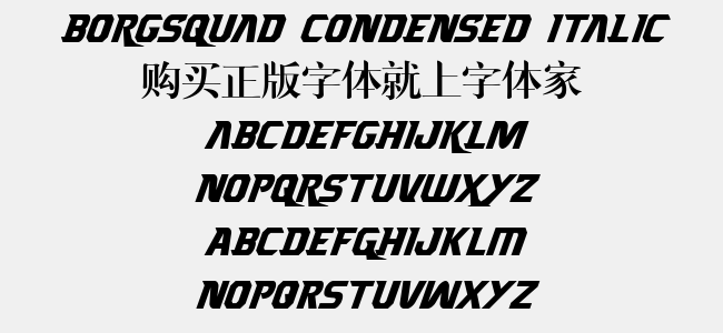 Borgsquad Condensed Italic免费字体下载 - 英文字体免费下载尽在字体家