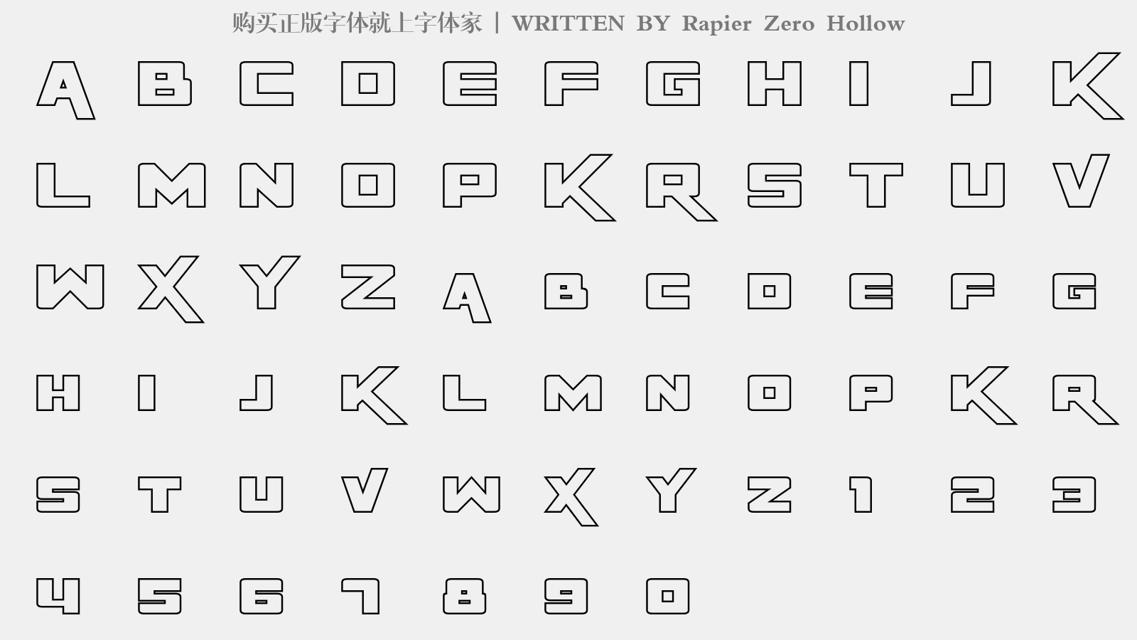 Rapier Zero Hollow免费字体下载 - 英文字体免费下载尽在字体家