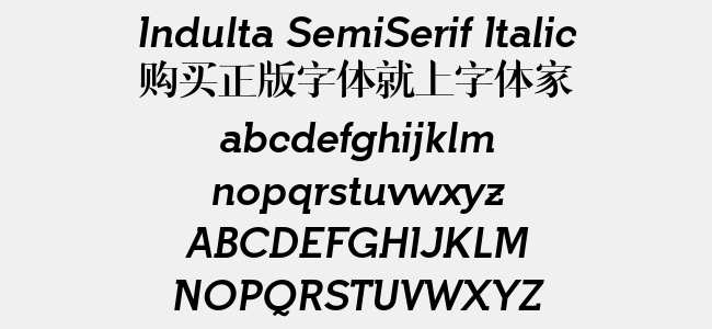 Indulta SemiSerif Italic免费字体下载 - 英文字体免费下载尽在字体家