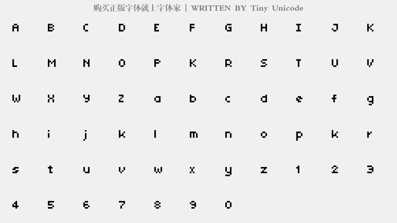 Tiny Unicode免费字体下载 - 英文字体免费下载尽在字体家