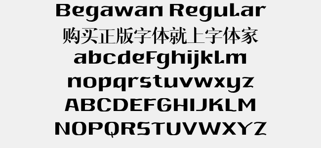 Begawan Regular免费字体下载 - 英文字体免费下载尽在字体家