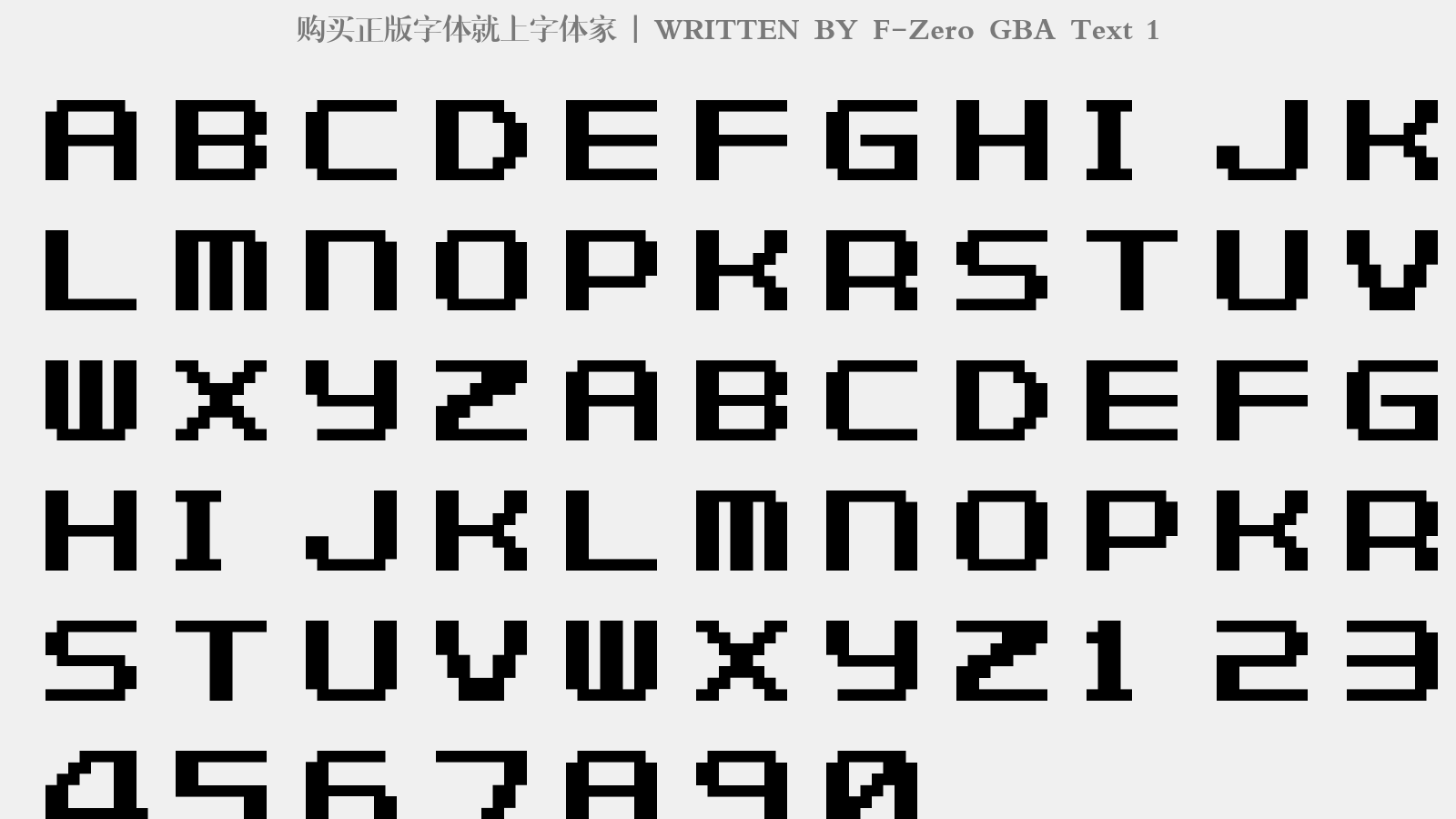 F-Zero GBA Text 1免费字体下载 - 英文字体免费下载尽在字体家