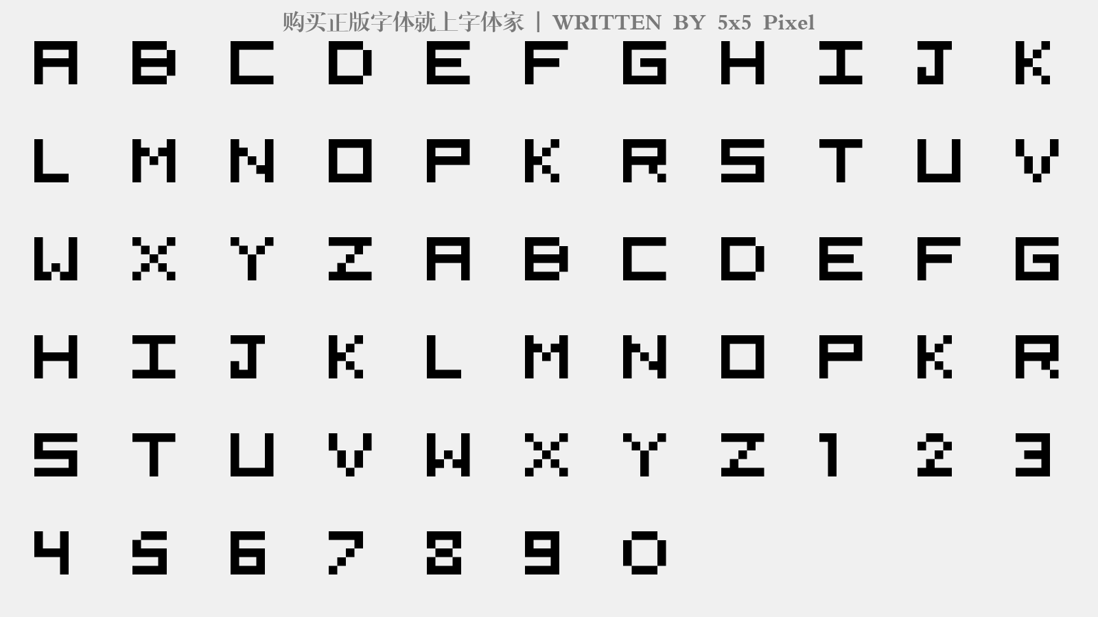 5x5 Pixel免费字体下载 - 英文字体免费下载尽在字体家
