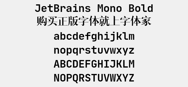 JetBrains Mono Bold免费字体下载 - 英文字体免费下载尽在字体家