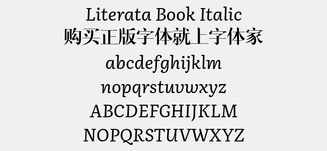 Literata Book Italic免费字体下载 - 英文字体免费下载尽在字体家