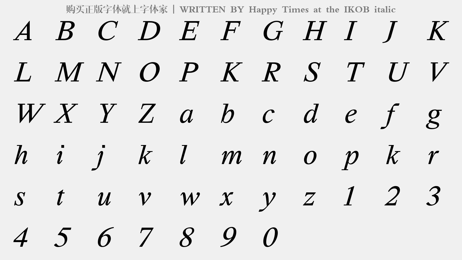 Happy Times at the IKOB italic免费字体下载 - 英文字体免费下载尽在字体家